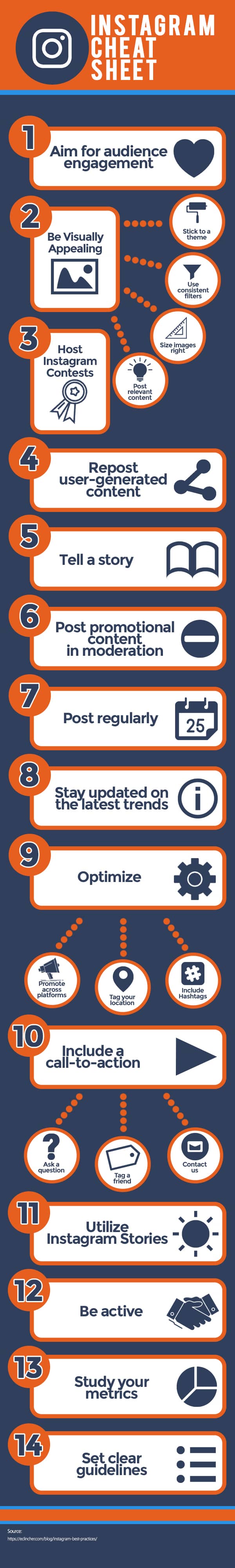 Instagram Cheat Sheet 14 เคล็ดลับสำหรับการมีส่วนร่วมที่ดีขึ้น Infographic Affde Marketing 
